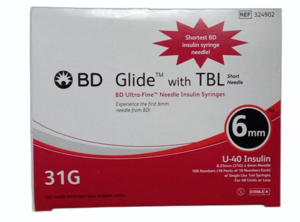 BD Glide Ultra-Fine Needle 1 ML Insulin Syringes 100 Piece - Surgical Dekho